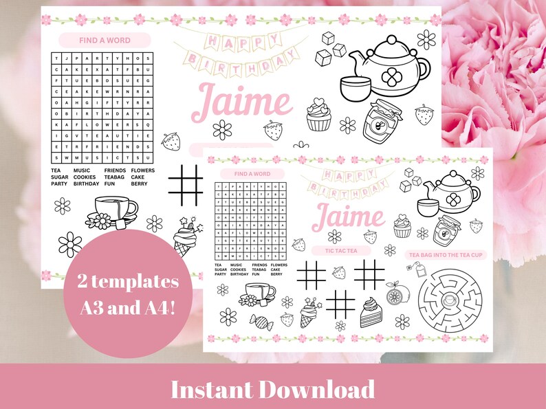 Editable Tea Party Activity Sheet | Customisable Activity Sheet ...