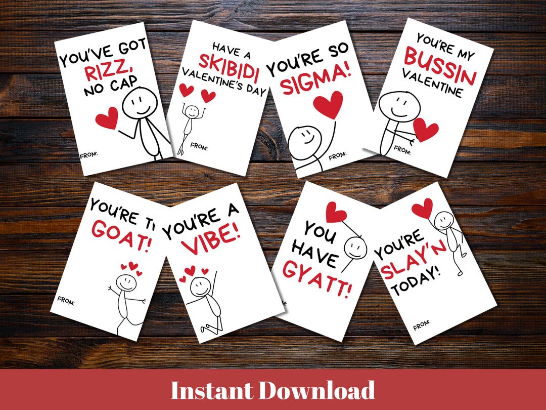 Tween Valentine Cards, Slang Kids Valentines Day Cards, Funny ...