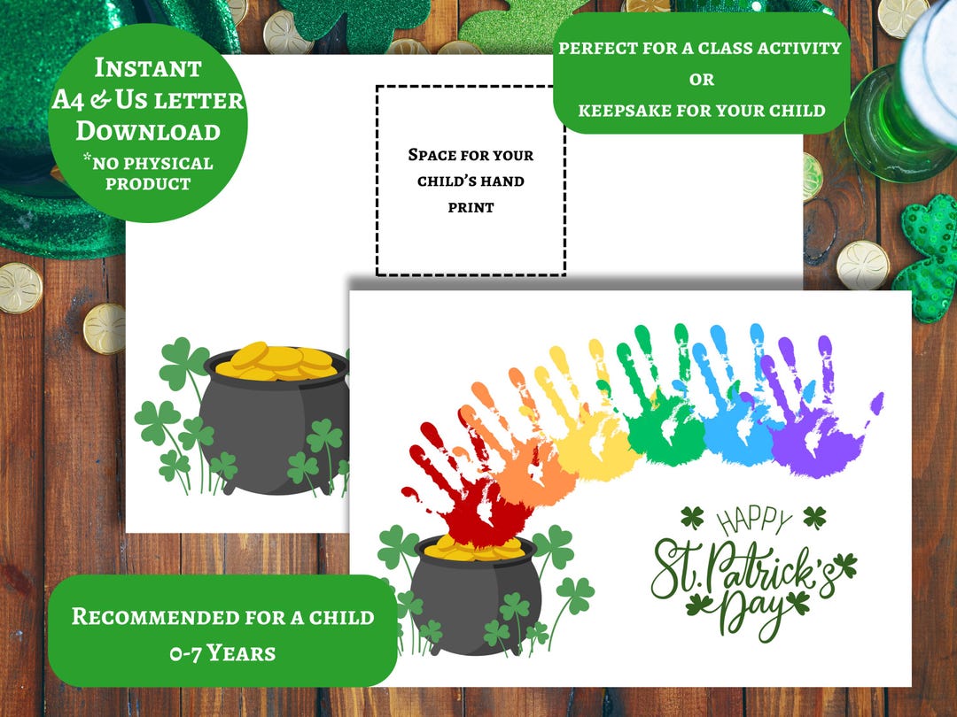 St Patricks Day Handprint Craft, Activities Printables, Baby Toddler ...