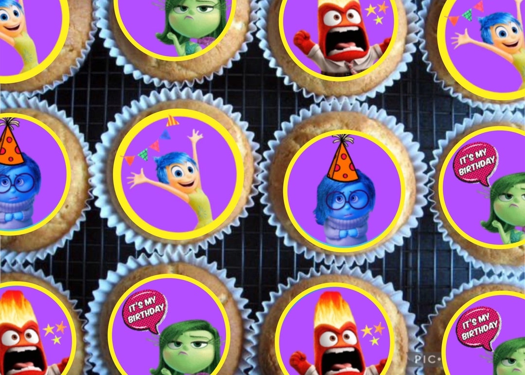 Inside Out Cupcake Toppers , Edible Inside Out Cake Topper - Etsy