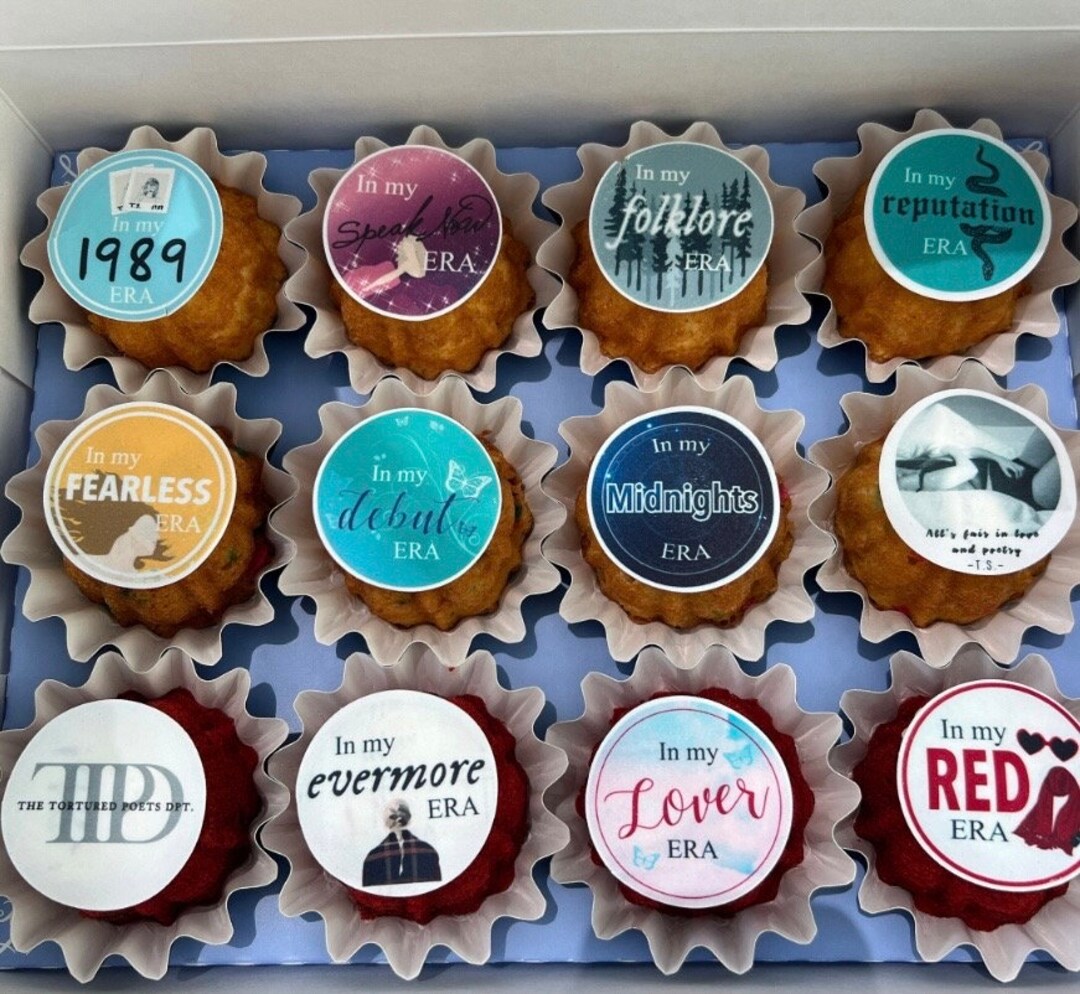 Taylor Swift ERAS Cupcake Toppers , Edible Cupcake Toppers , Taylor ...