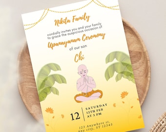 Upanayanam Ceremony Invitation as Thread Ceremony Janoi Ceremony Invite ...