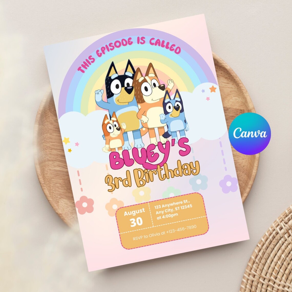 Bluey Birthday Invitation Bluey Invitation Birthday Party Invite ...