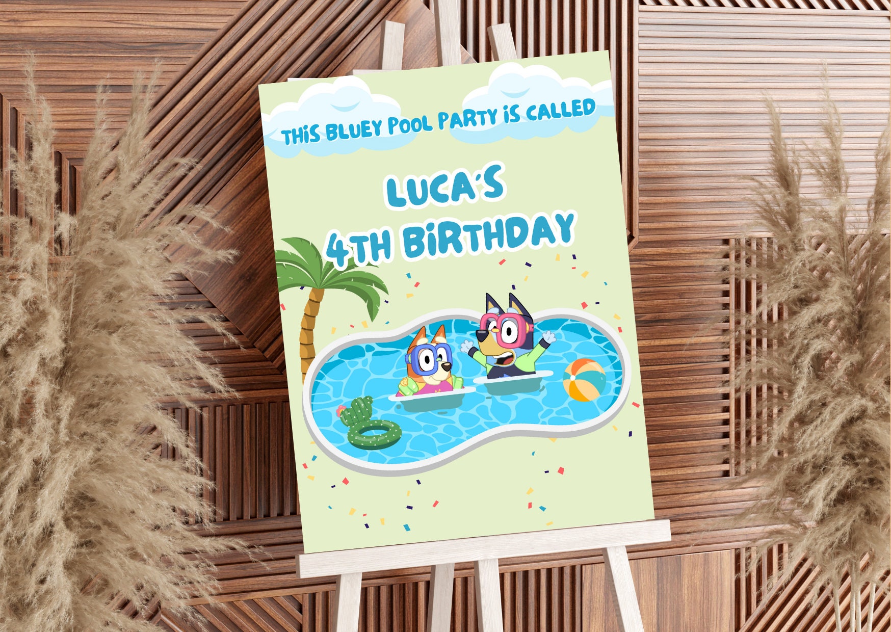 Editable Bluey Welcome Sign for Boy and Girl Birthday Party Digital ...