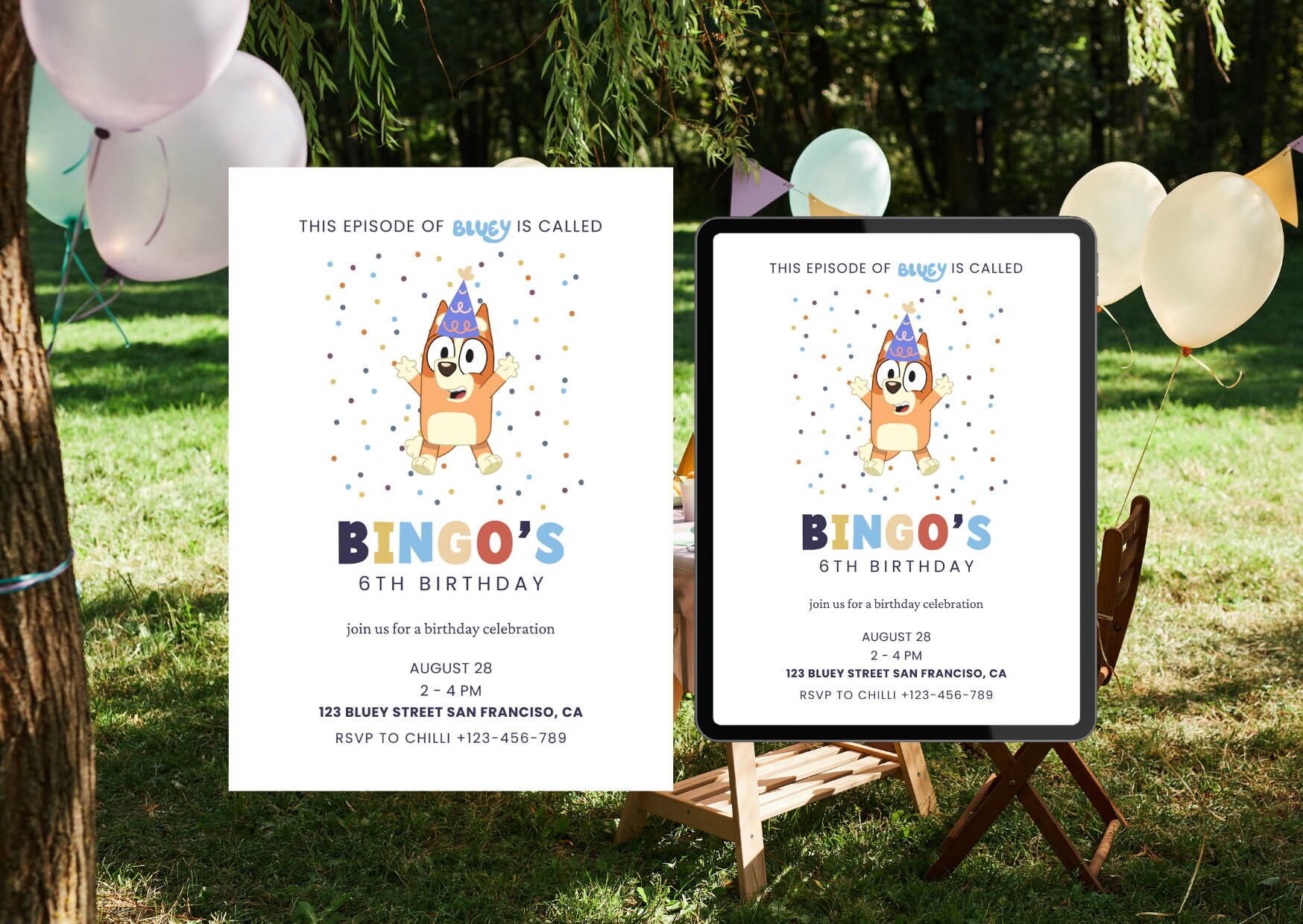Bingo Birthday Invitation Editable Digital Party Invite Template - Etsy