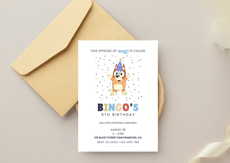 Bingo Birthday Invitation Editable Digital Party Invite Template - Etsy