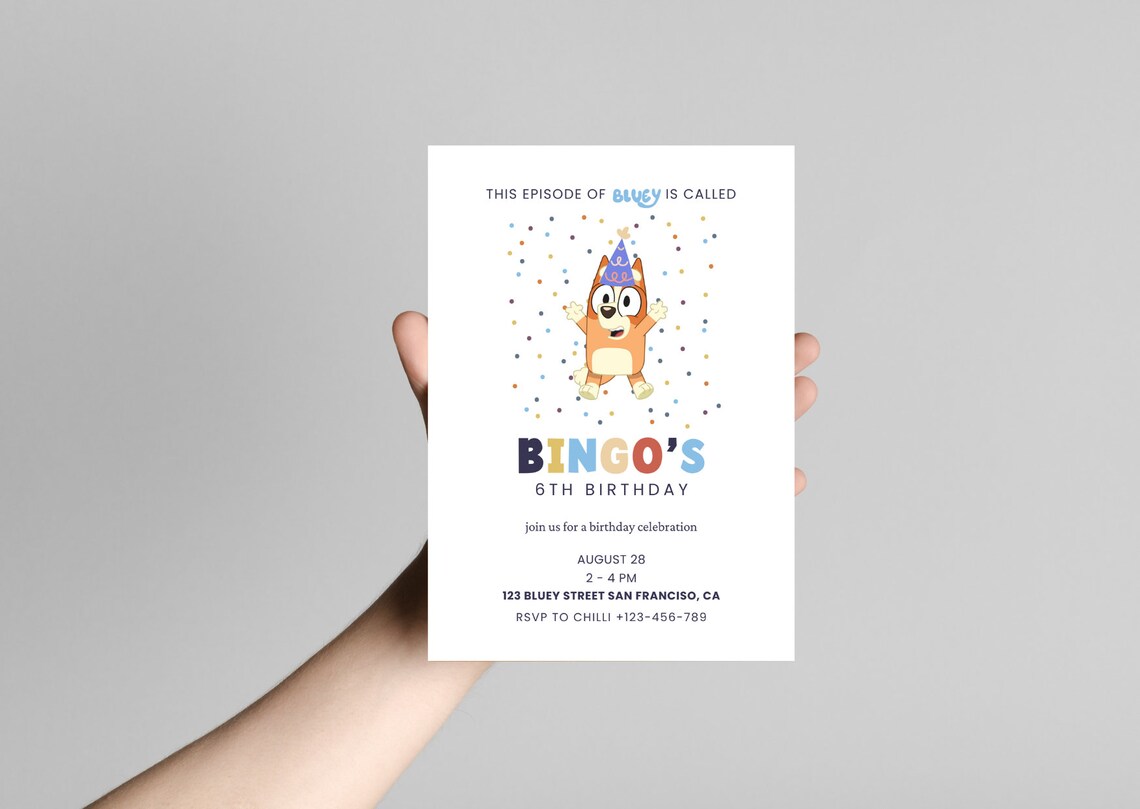 Bingo Birthday Invitation Editable Digital Party Invite Template - Etsy