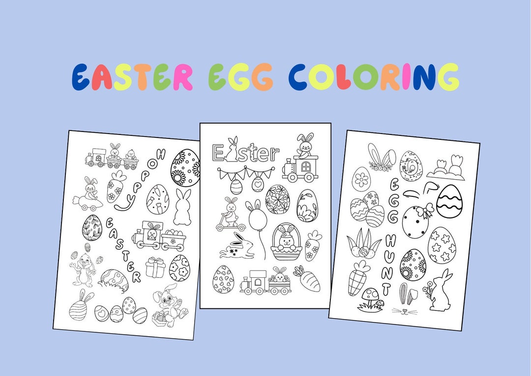Easter Printable Coloring Cards A4 Size for Kids Easter Coloring ...