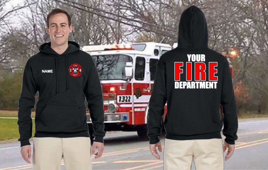 Custom Fire Department Hoodie, Performance Fleece - Etsy