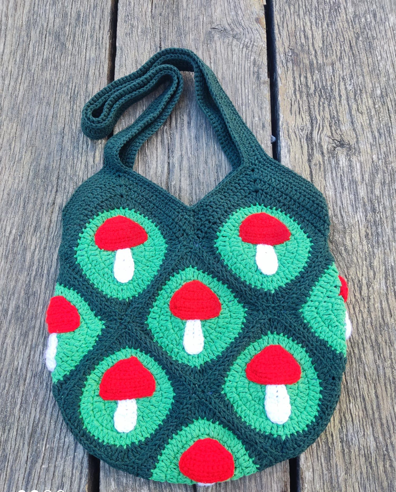 Handmade Mushroom Bag, Mushroom Crochet Bag, Women Bag, Unique Mushroom ...