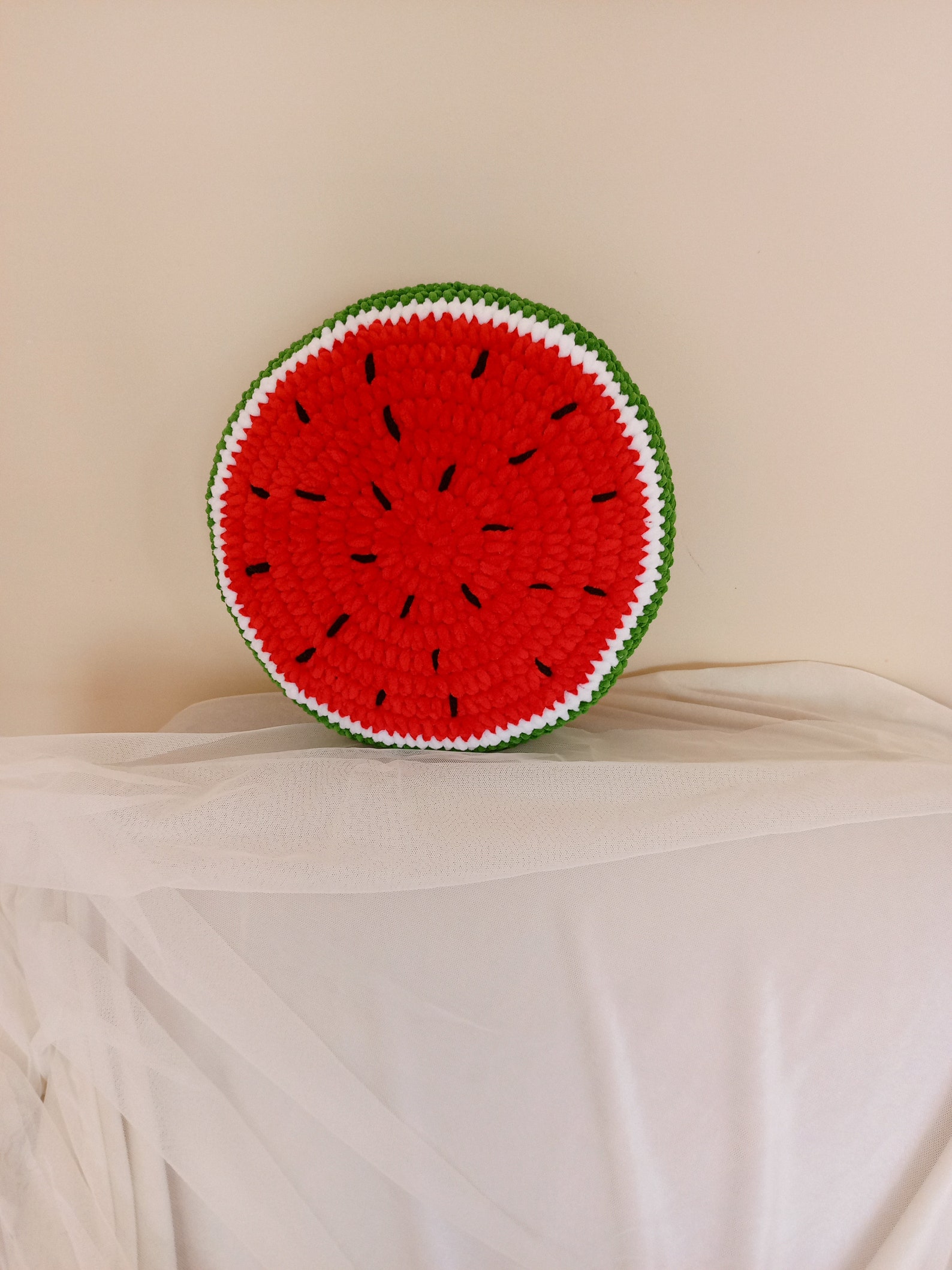 Watermelon Pillow Crochet Watermelon Watermelon Plushie Watermelon ...