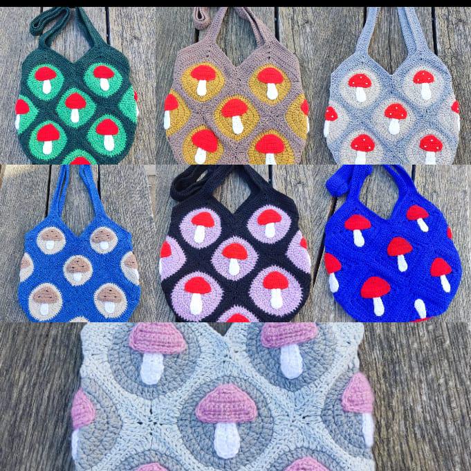 Handmade Mushroom Bag, Mushroom Crochet Bag, Women Bag, Unique Mushroom ...