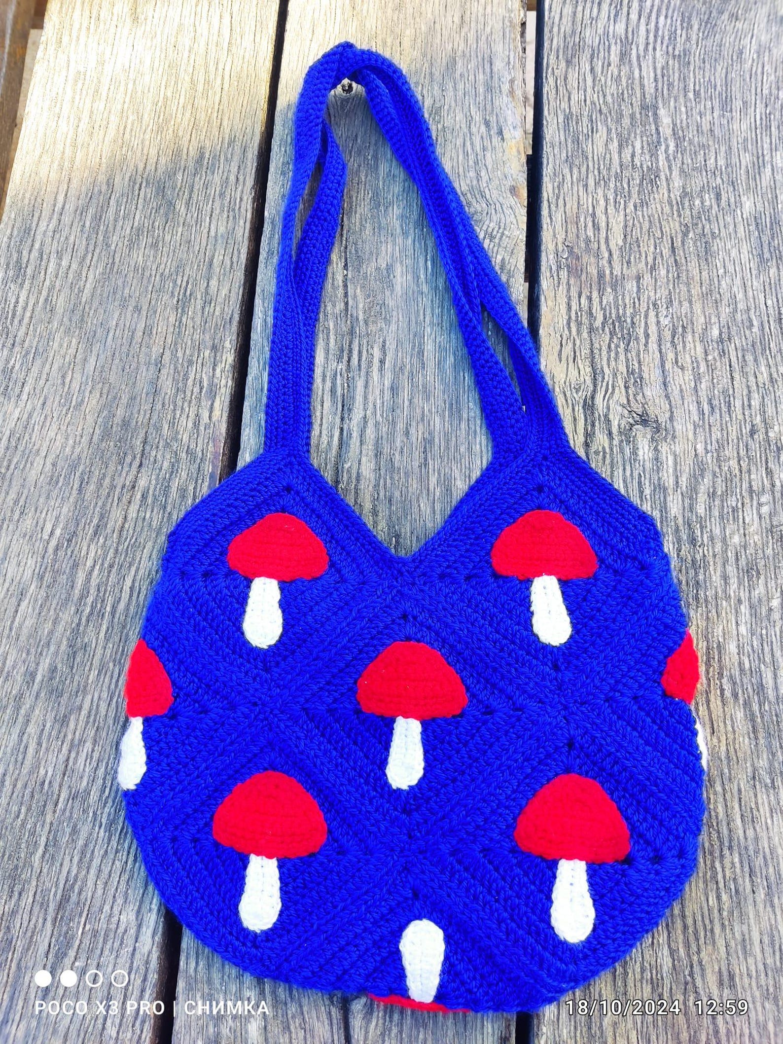 Handmade Mushroom Bag, Mushroom Crochet Bag, Women Bag, Unique Mushroom ...