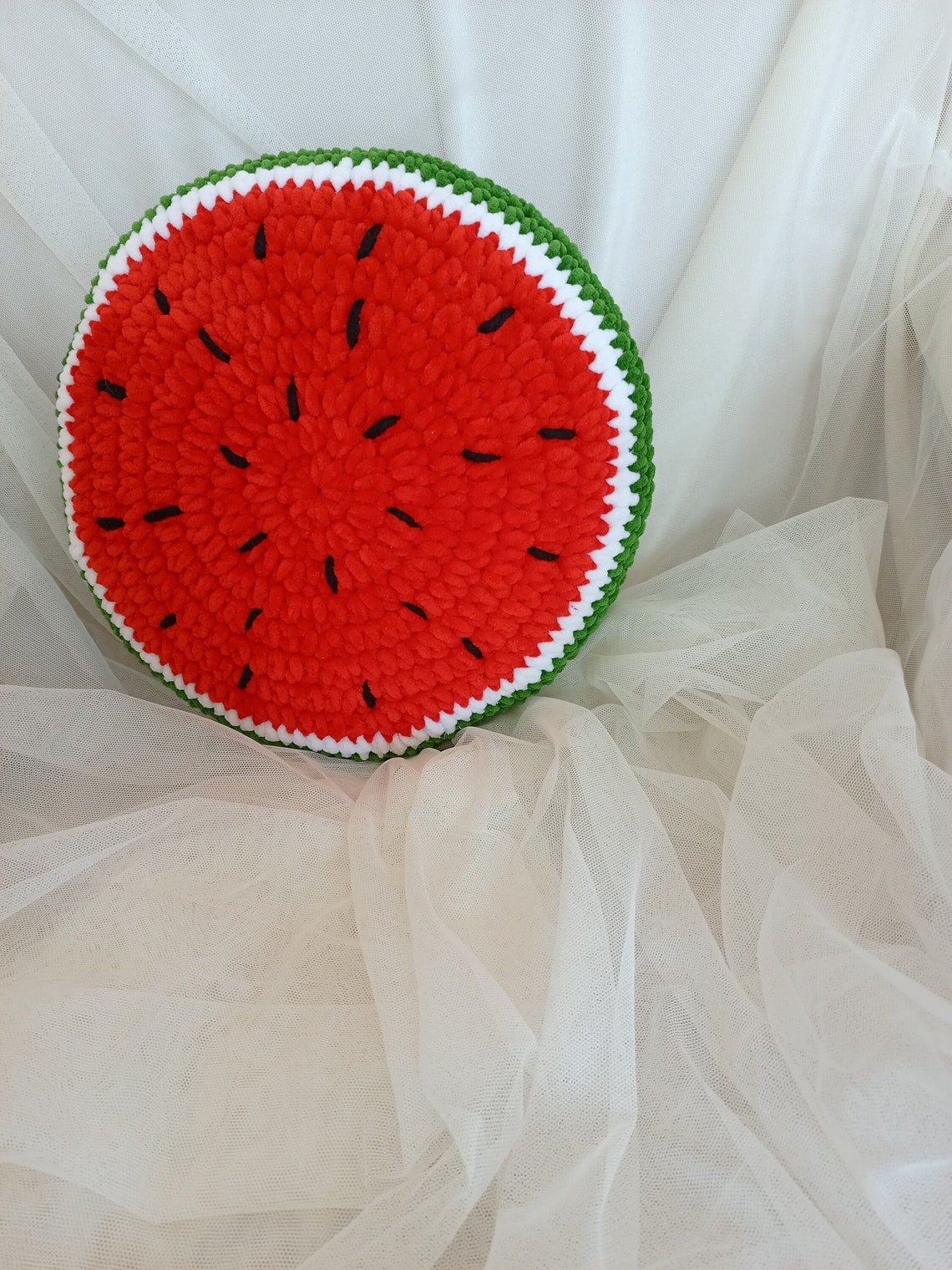 Watermelon Pillow Crochet Watermelon Watermelon Plushie Watermelon ...