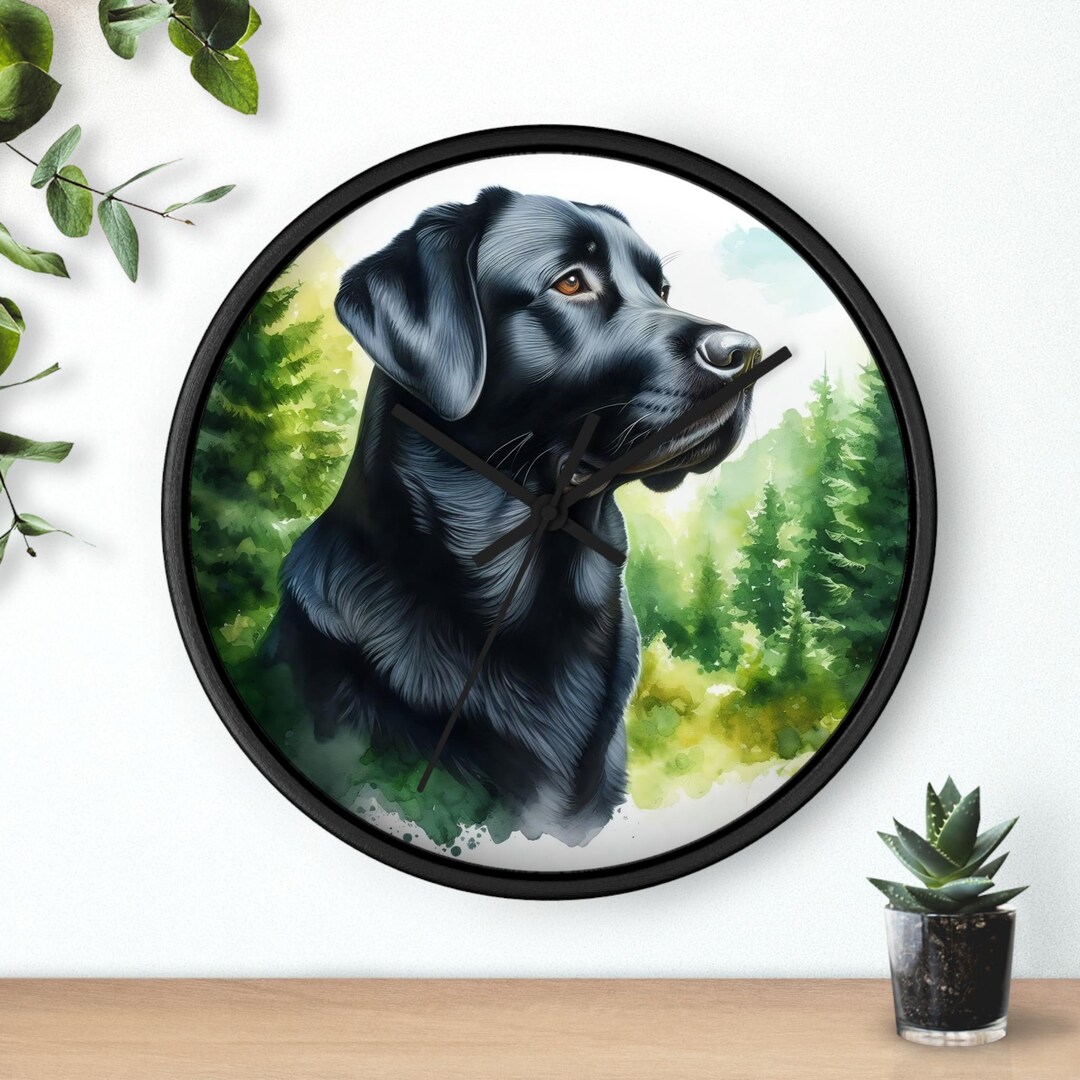 Watercolor Black Lab Wall Clock - Etsy