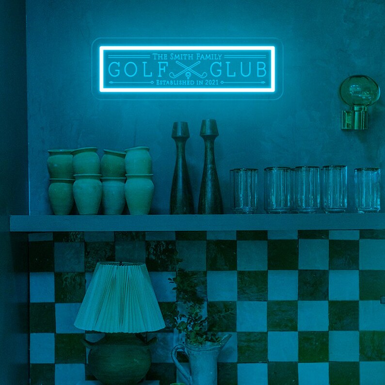 Golf Club Neon Signs, Custom Golf Club Sign, Welcome Sign, Rustic Sign ...