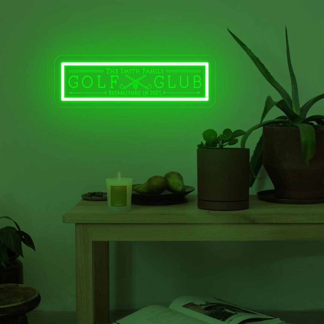 Golf Club Neon Signs, Custom Golf Club Sign, Welcome Sign, Rustic Sign ...