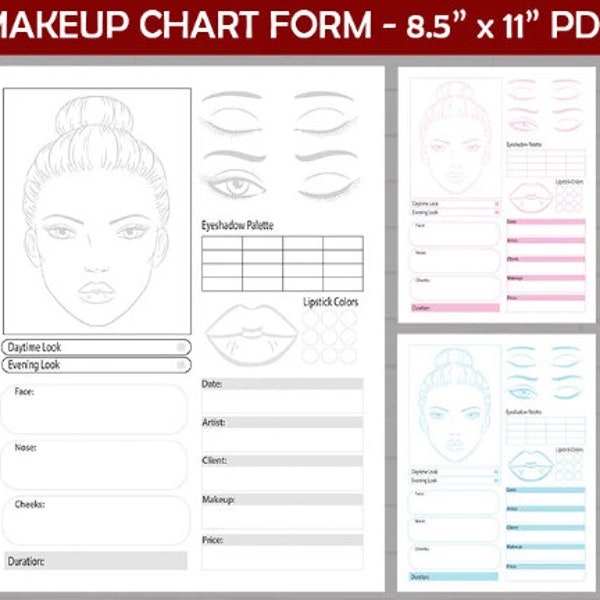 Make up Practice Sheets - Etsy
