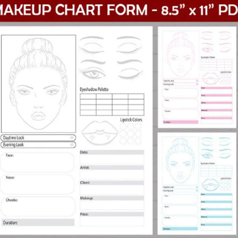 Make up Practice Sheets - Etsy
