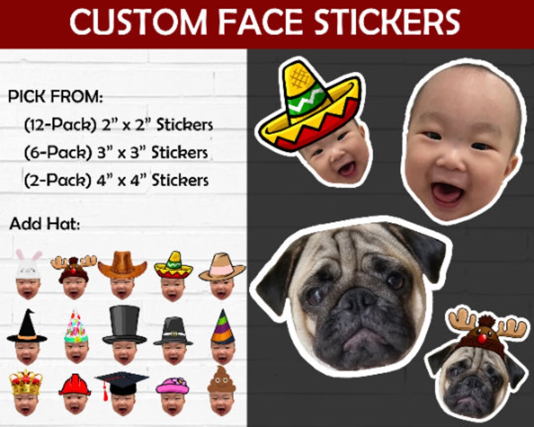 Custom Vinyl Face Stickers, Custom Pet Stickers, Personalized Dog ...