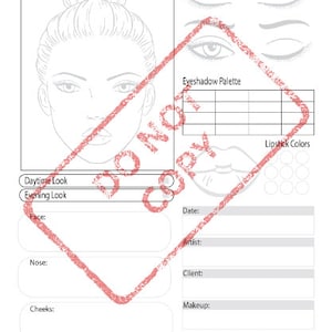 Makeup Face Charts Printable PDF, Blank Makeup Face Template to Print ...