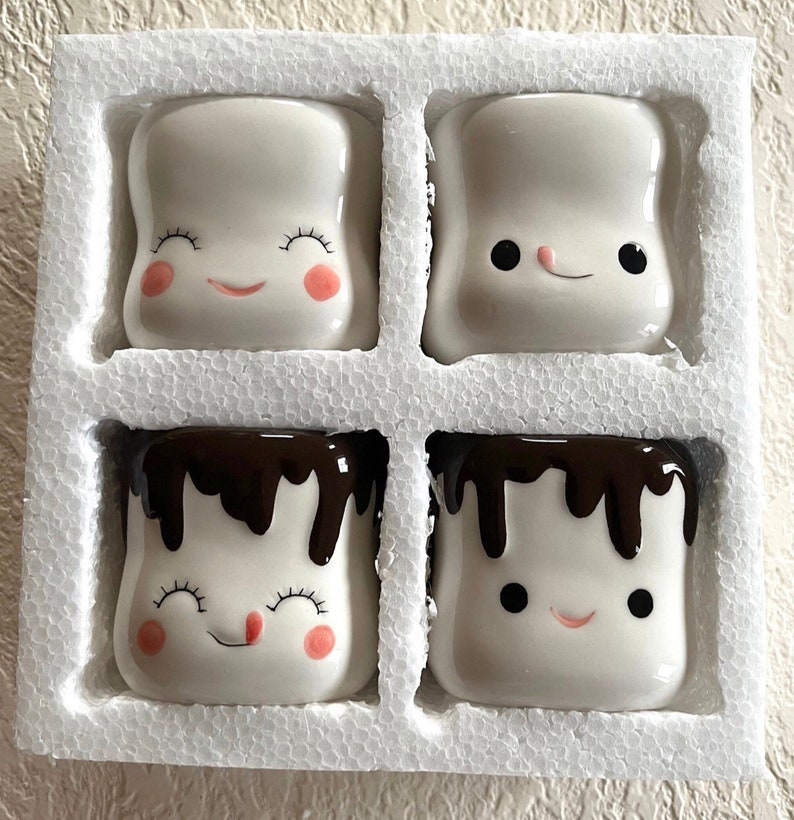 Marshmallow Mugs Set of 4 - Etsy