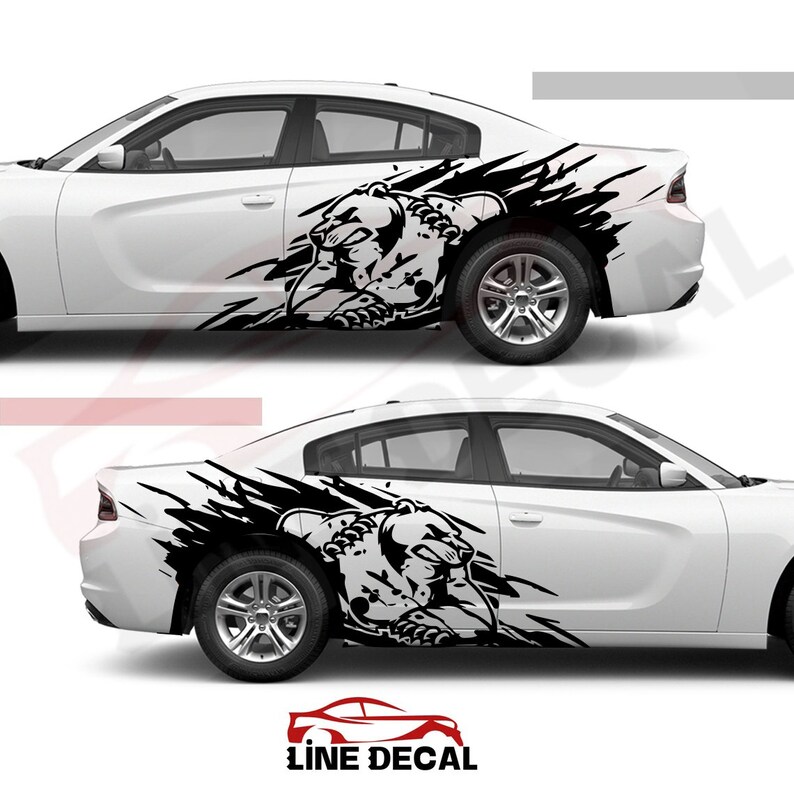 Angry Bear Decal Angry Bear Car Side Decal Car Decal Mustang Angry Bear ...