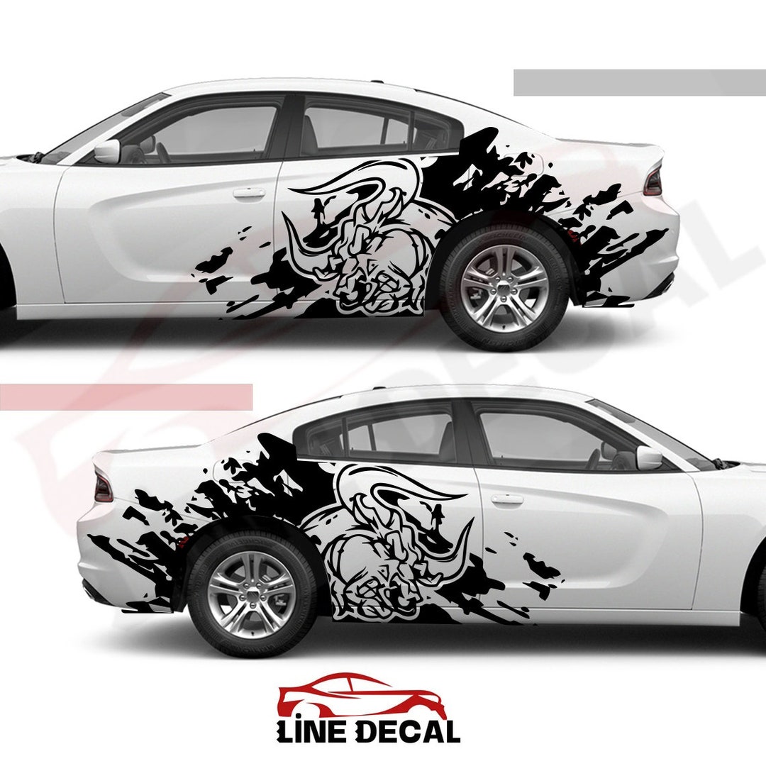 Rhino Car Decal Car Side Decal Car Decal Mustang Charger Challenger ...