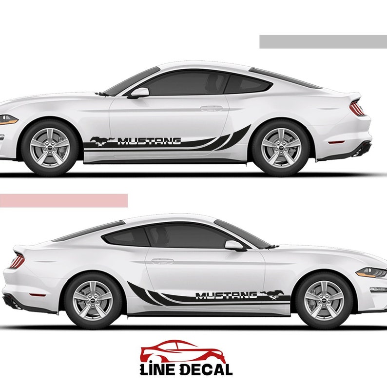 Ford Mustang Side Stripes Vinyl Body Decal Sticker Graphics Includes ...