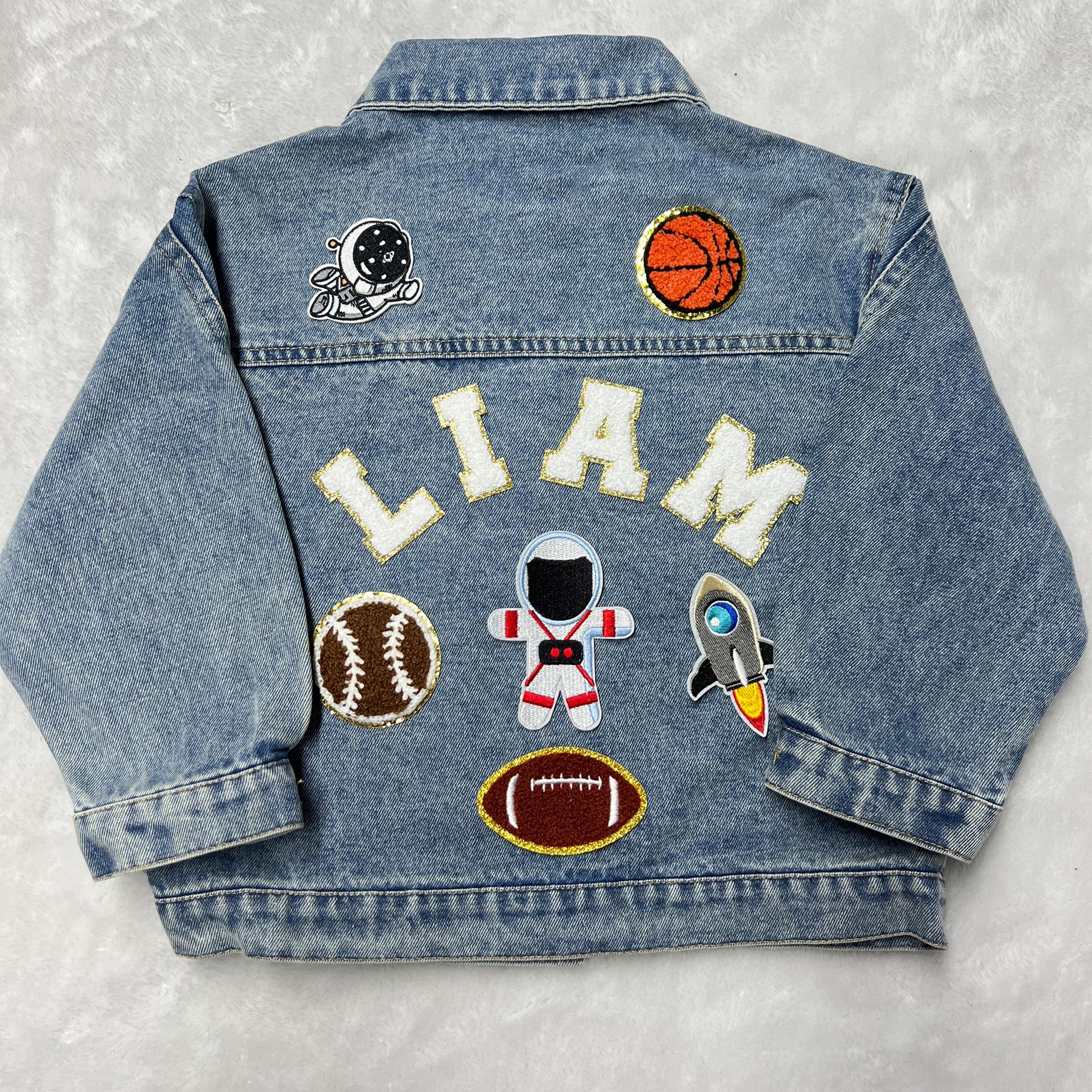 Girls Denim Jacket Pesonalized Kids Denim Jacket With Names, Cute ...