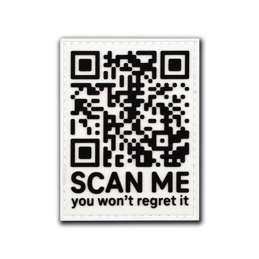 Rick Roll QR Code scan Me PVC Morale Patch Funny Morale, Tactical ...