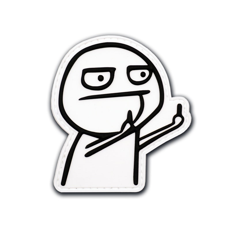 Middle Finger Meme Guy PVC Morale Patch Funny Morale, Tactical ...
