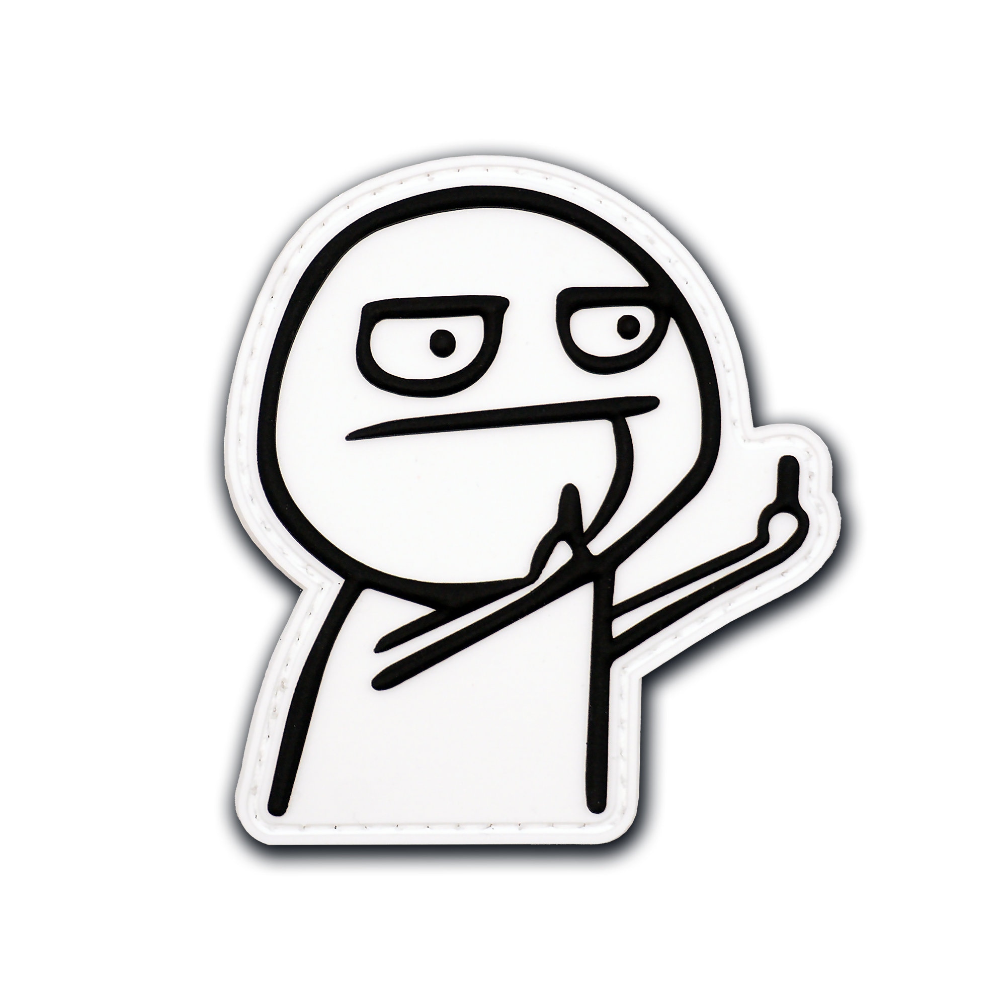 Middle Finger Meme Guy PVC Morale Patch - Funny Morale, Tactical ...