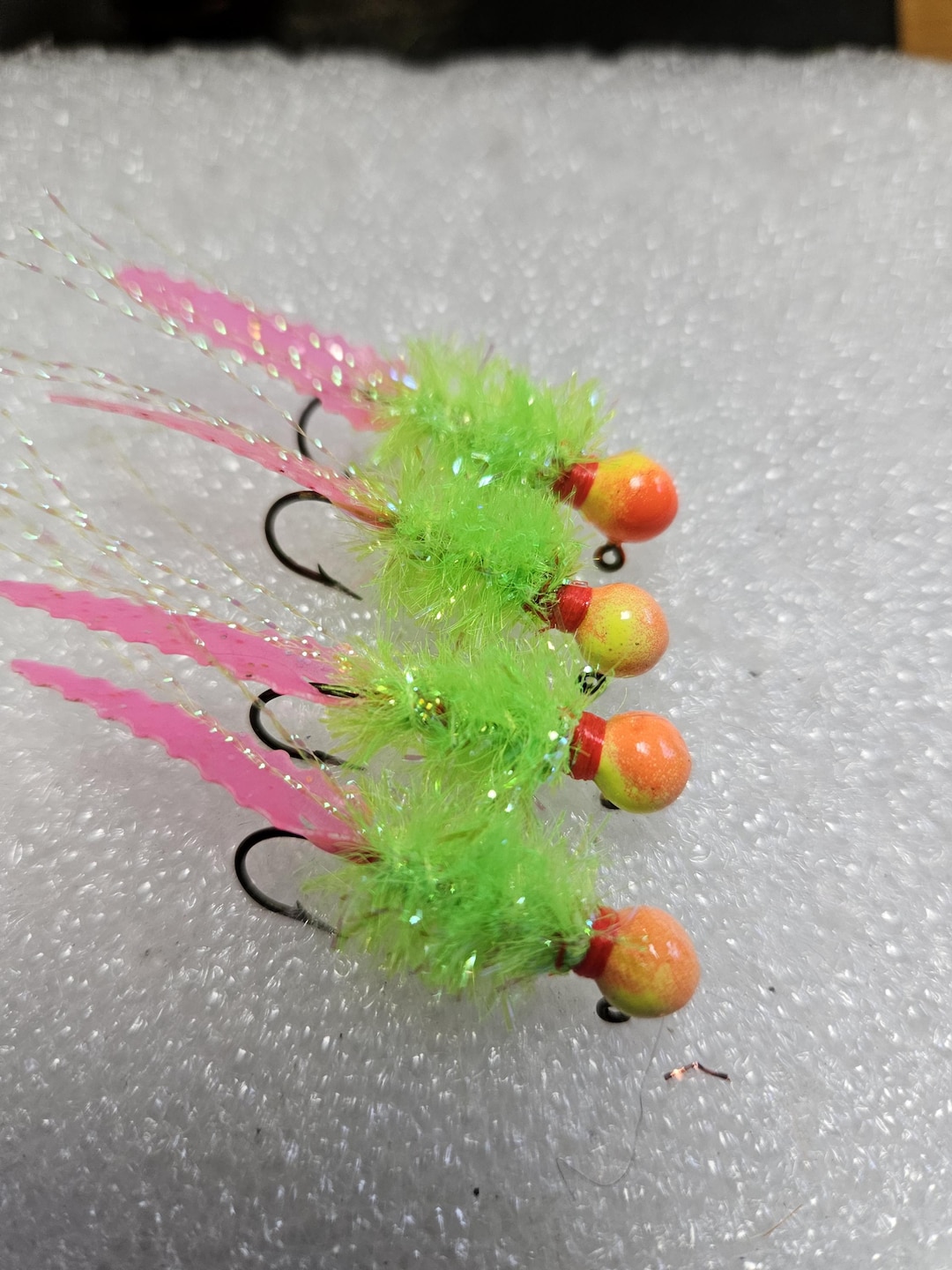 Hand-poured Crappie Gator Tail Jig – Chartreuse & Hot Pink, 4-pack - Etsy