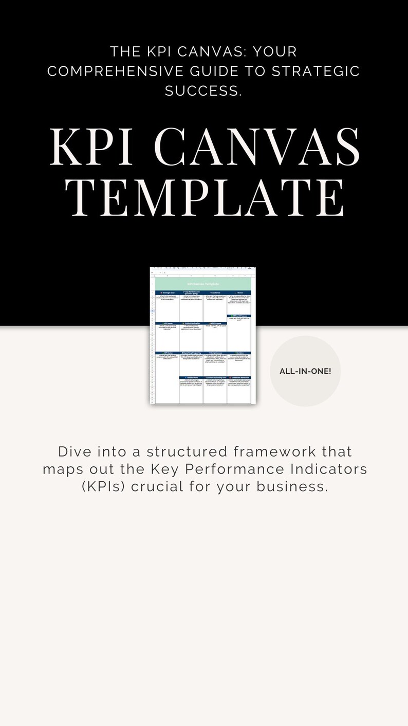 Unlock Success: Transform Your Strategy With the Power of KPI Canvas - Etsy