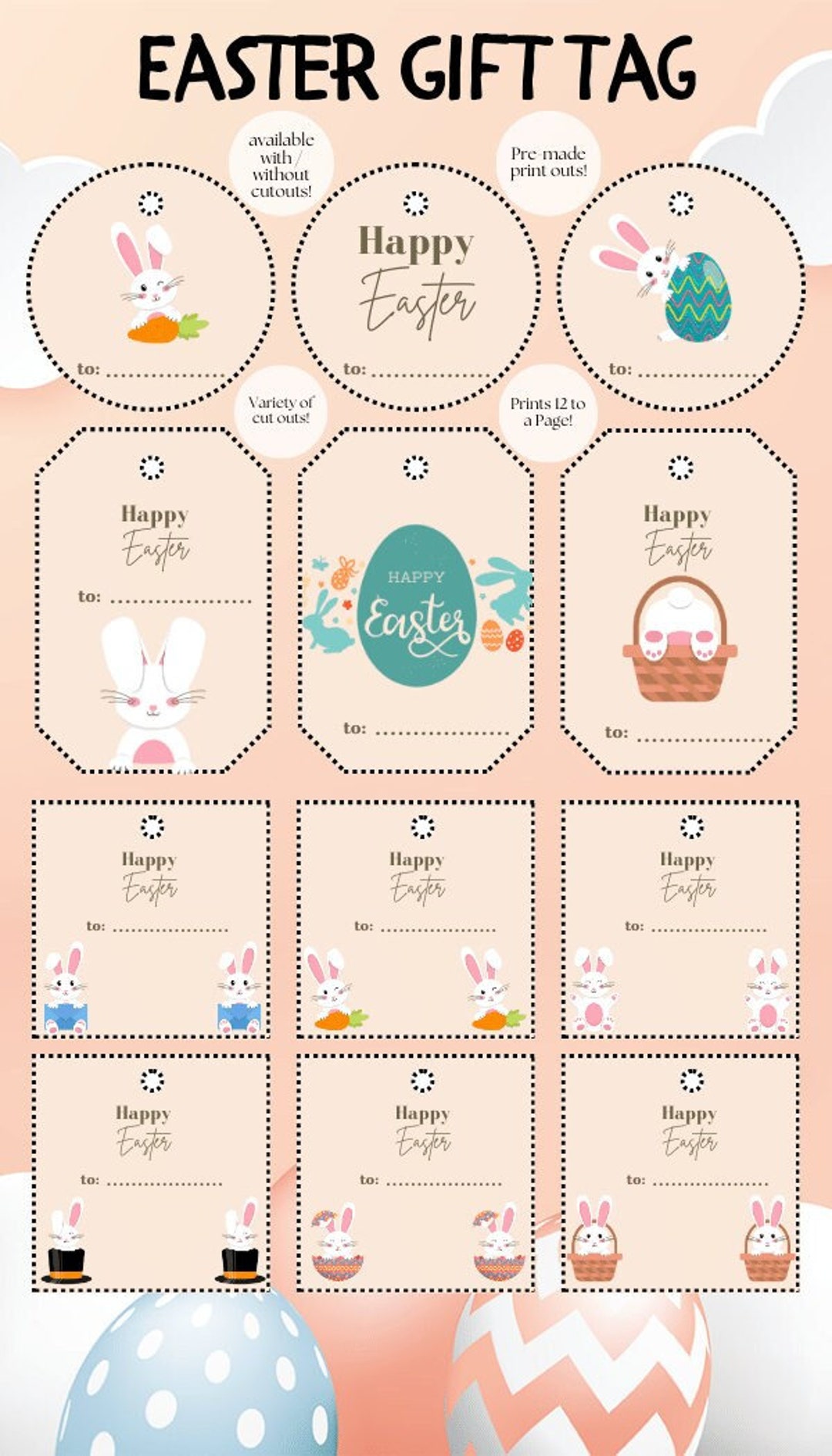 Printable Easter Gift Basket Labels - Festive Tags for Presents ...