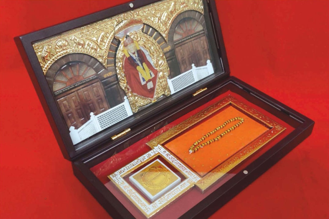 Gold Plated Om Sai Ram Pocket Temple Wooden Box - Etsy