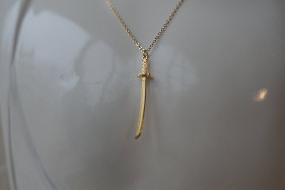 Gold Sword Pendant Necklace - Etsy
