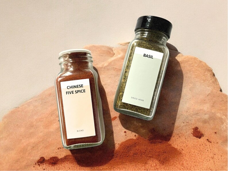 Modern Spice Jar Label Template, 2 Color Themes + Print Ready Templates ...