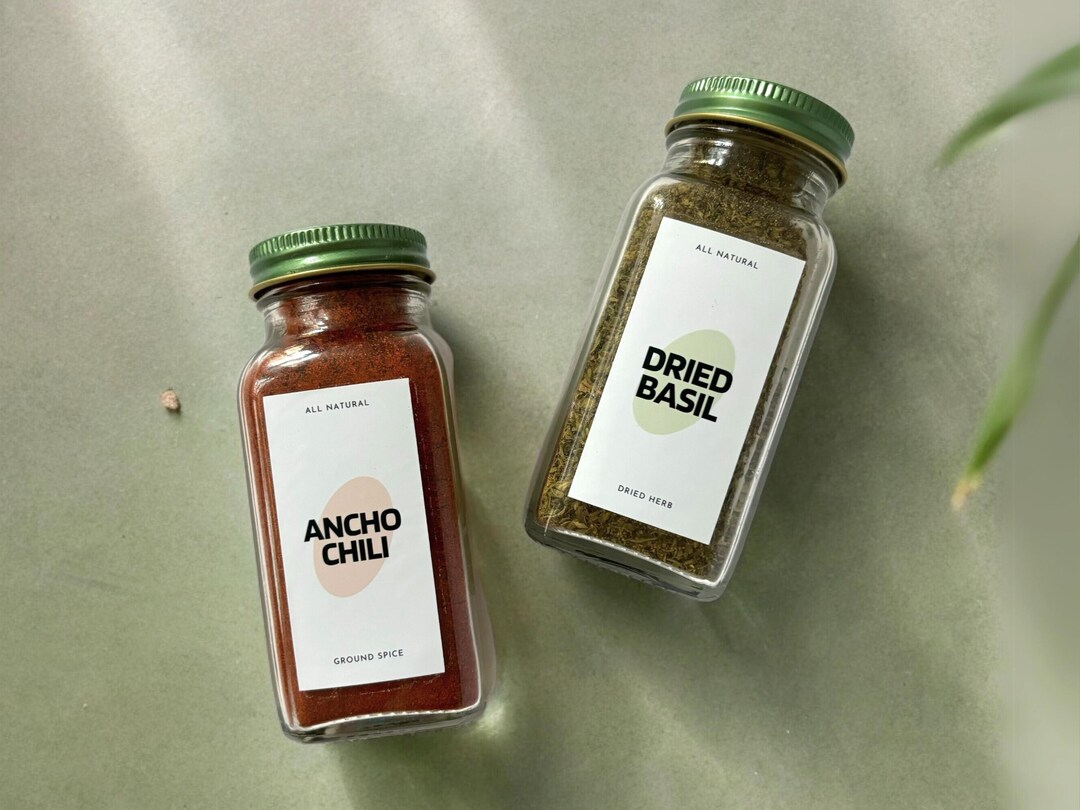 Bold Minimalist Spice Label Template, 2 Color Themes + Print Ready ...