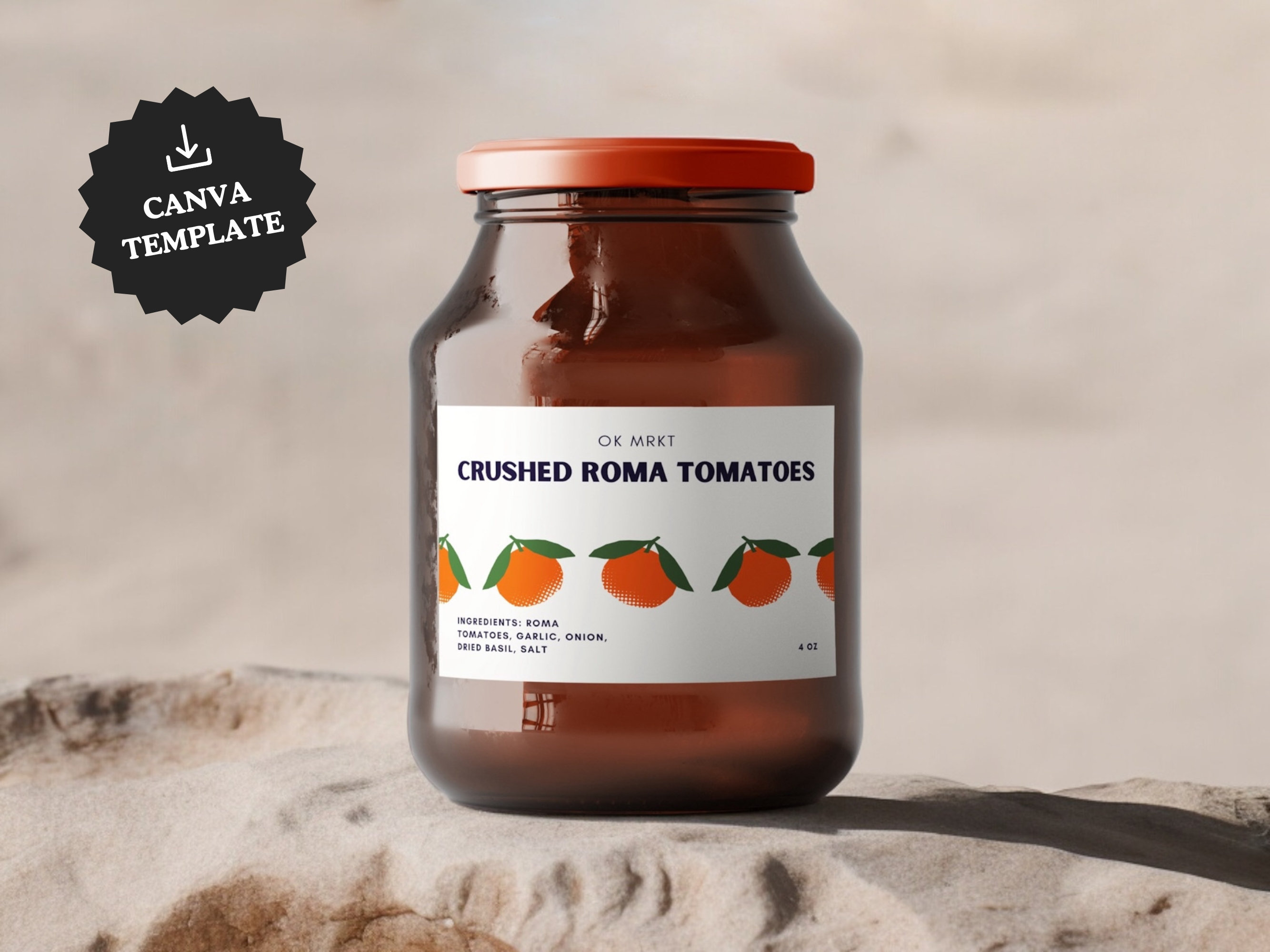 Custom Jam Jar Label Template Canva Digital Download Syrup Label for ...