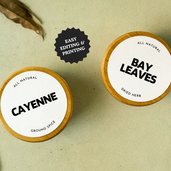 Round Spice Labels - Etsy