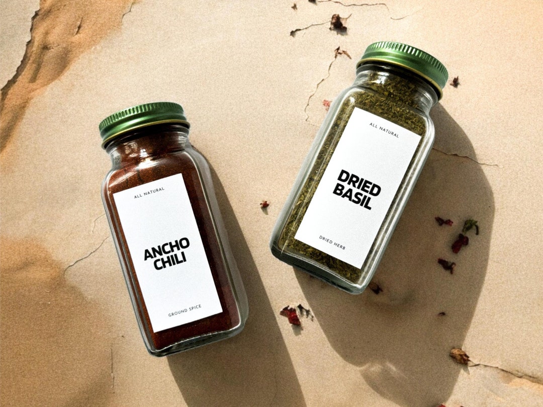 Bold Minimalist Spice Label Template, 2 Color Themes + Print Ready ...