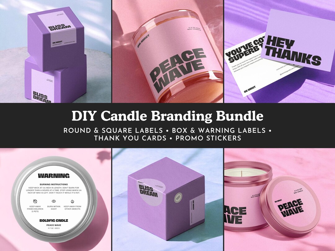 Minimalist Candle Branding Kit, Modern Candle Packaging, Editable ...
