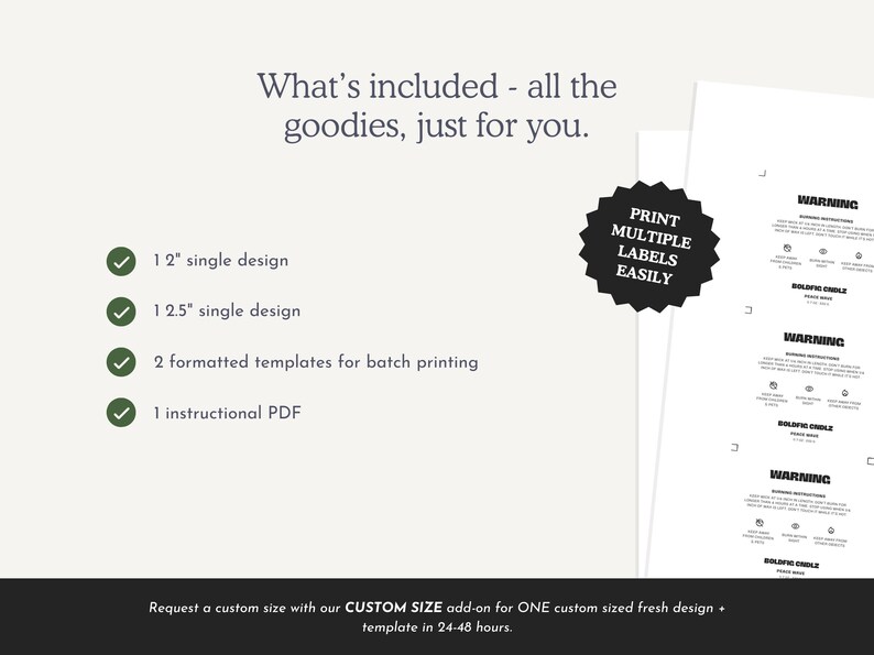 Editable Candle Warning Label Template, Custom Candle Safety Labels ...