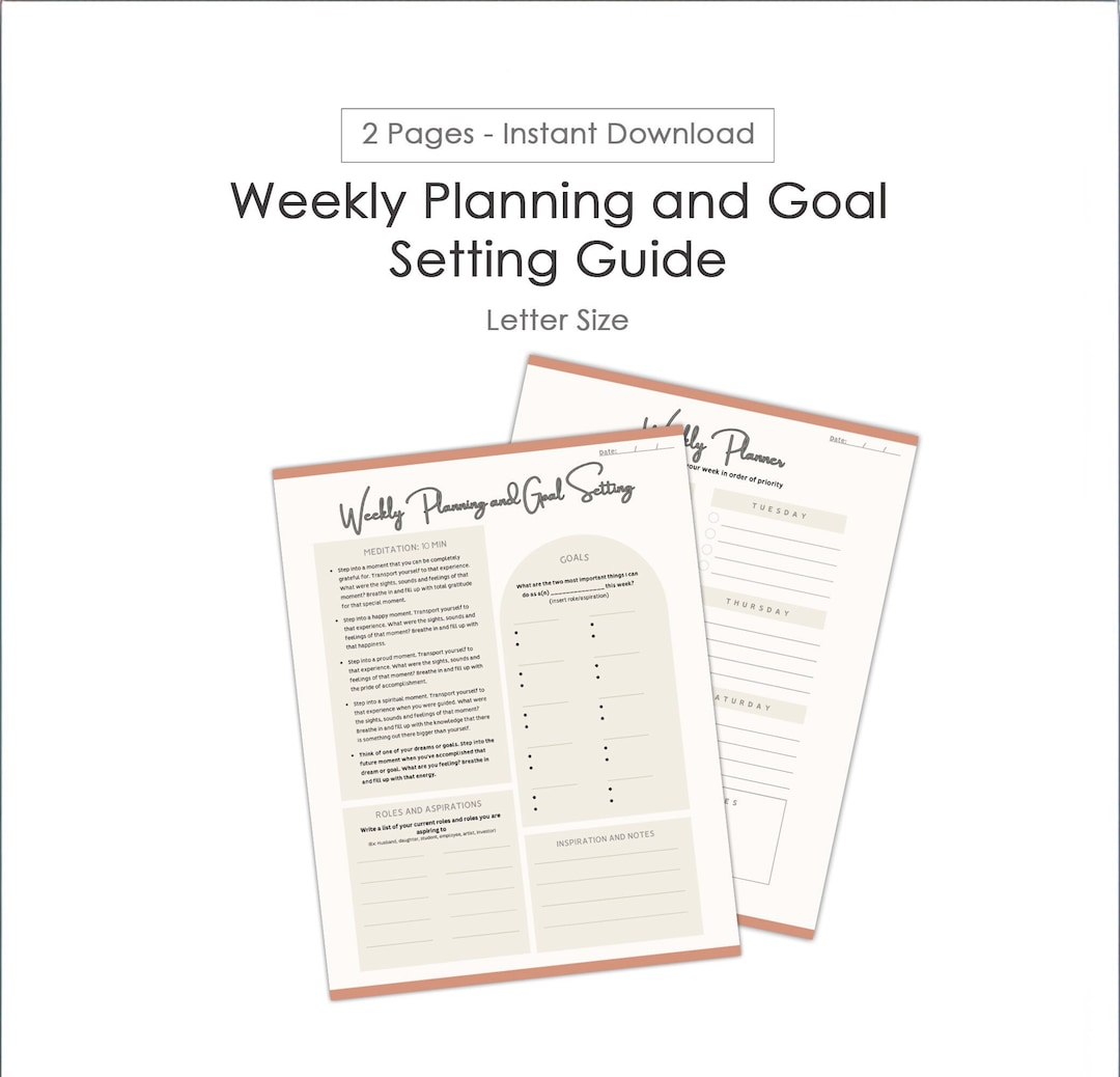 Weekly Planning and Goal Setting Guide, 7 Habits Inspired, Weekly ...