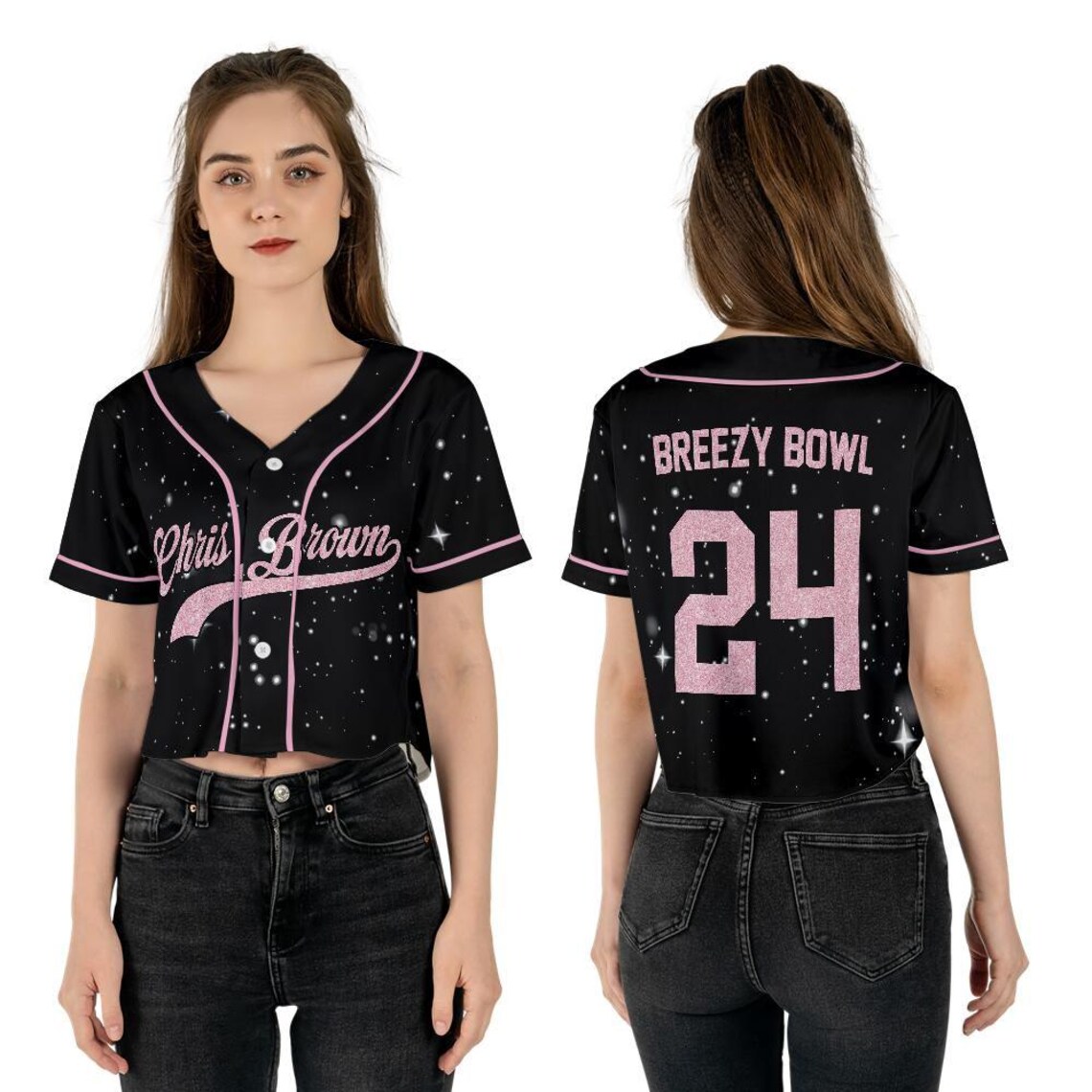 Personalized Glitter Crop Top Baseball Jersey, Custom Baseball Jersey ...