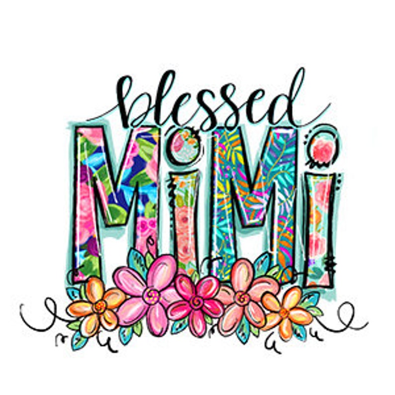 Floral Blessed Mimi PNG Digital Download - Etsy