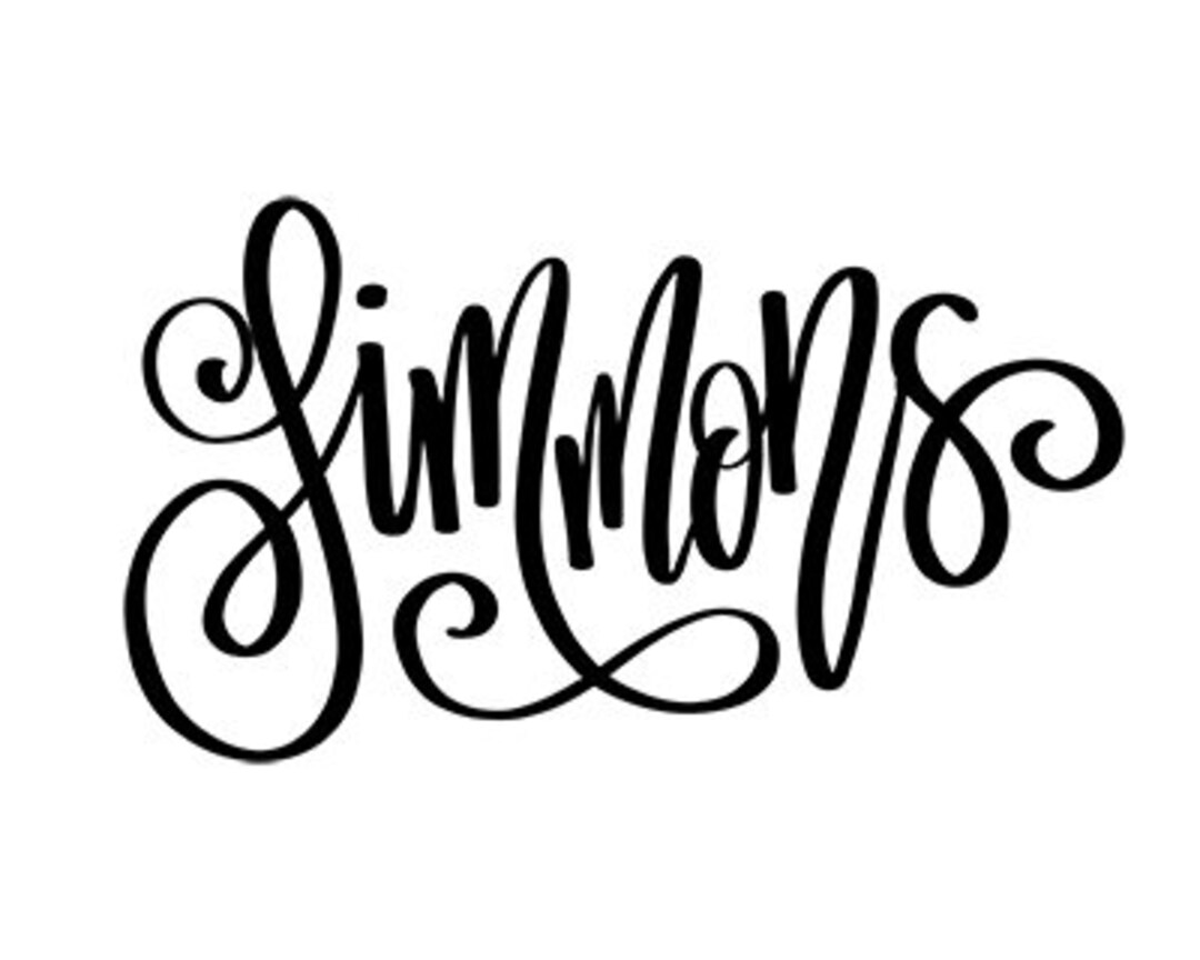 Simmons Calligraphy PNG Digital Download - Etsy
