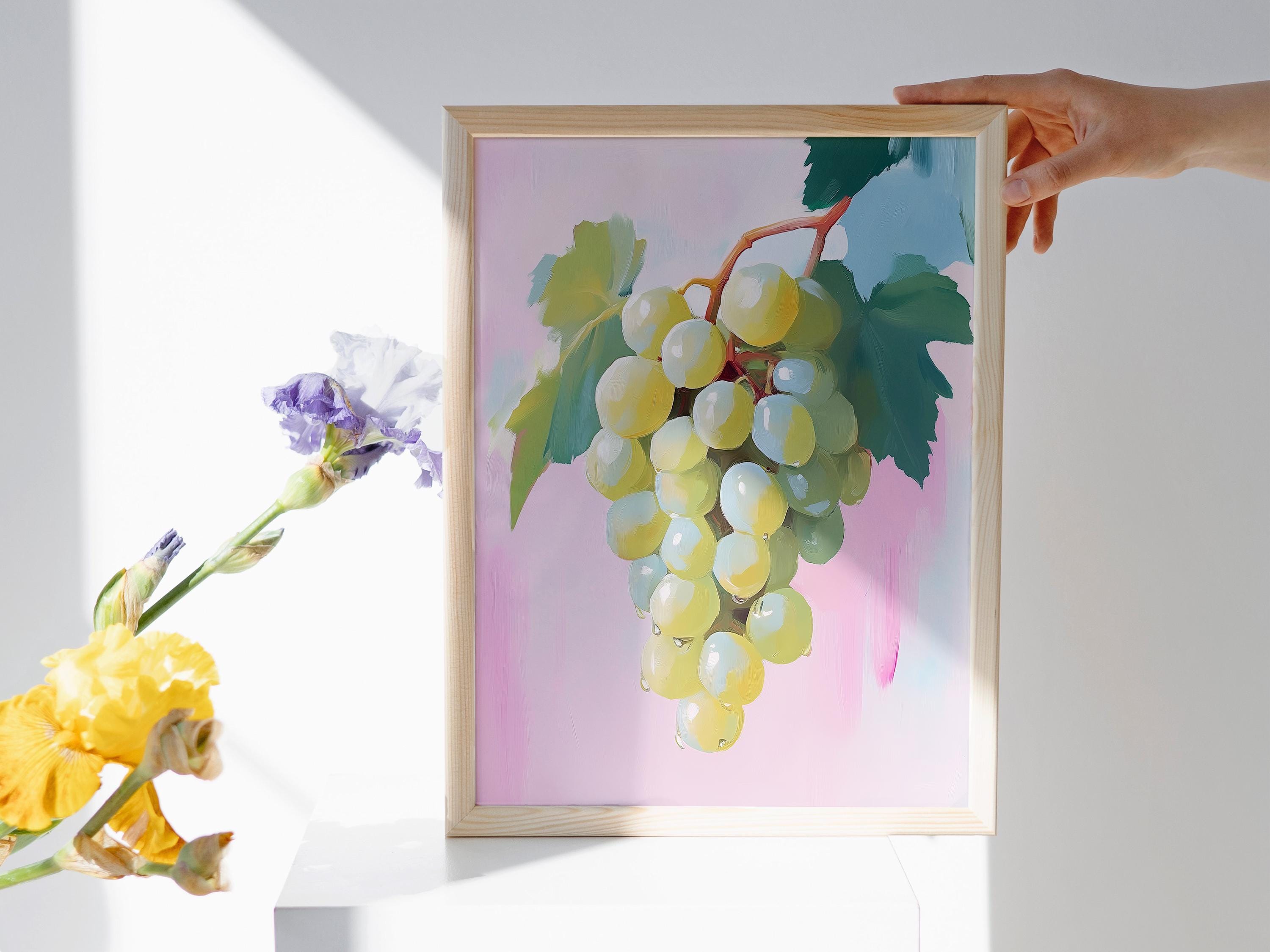 Watercolor Grapes Painting | Grapevine Wall Art, Grape Print, Grape ...